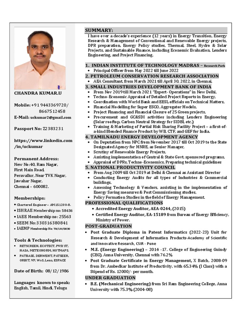 Chandra Kumar | PDF | Renewable Energy | Steel