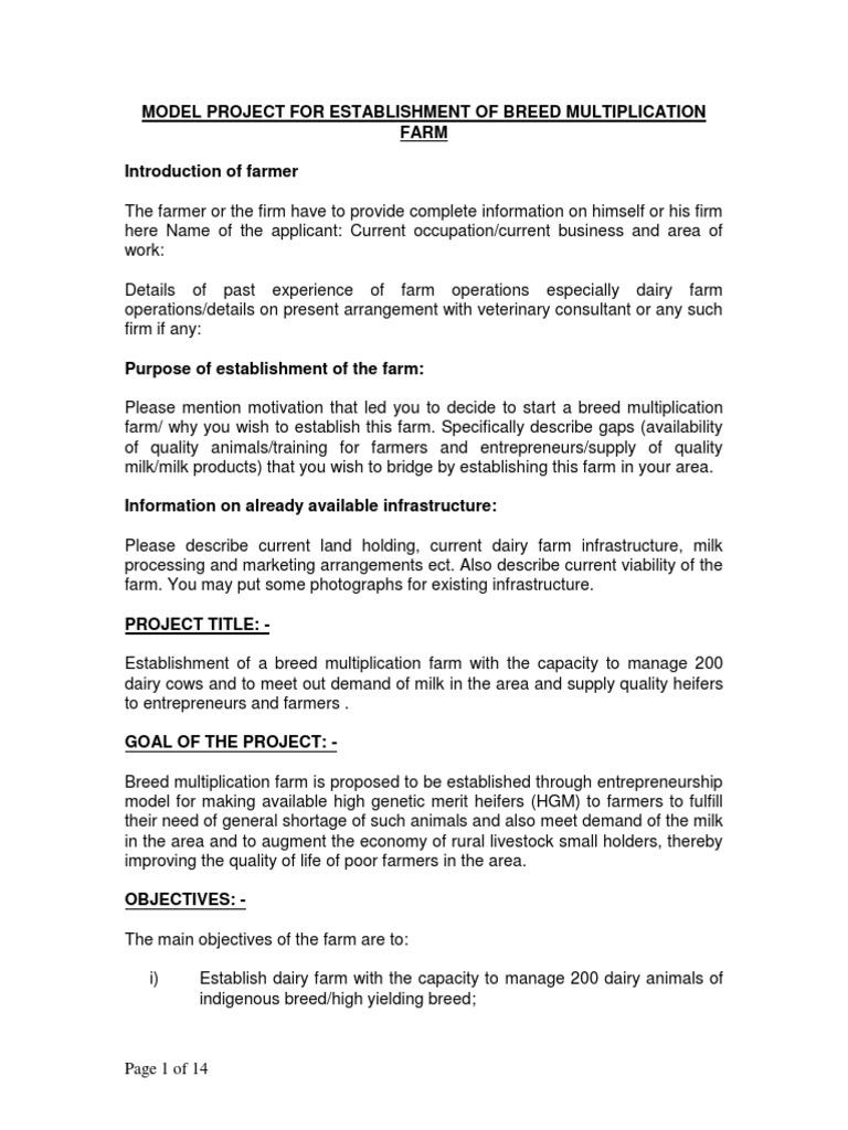 Model Dairy Project For 200 Animals | PDF | Dairy Cattle | Cattle