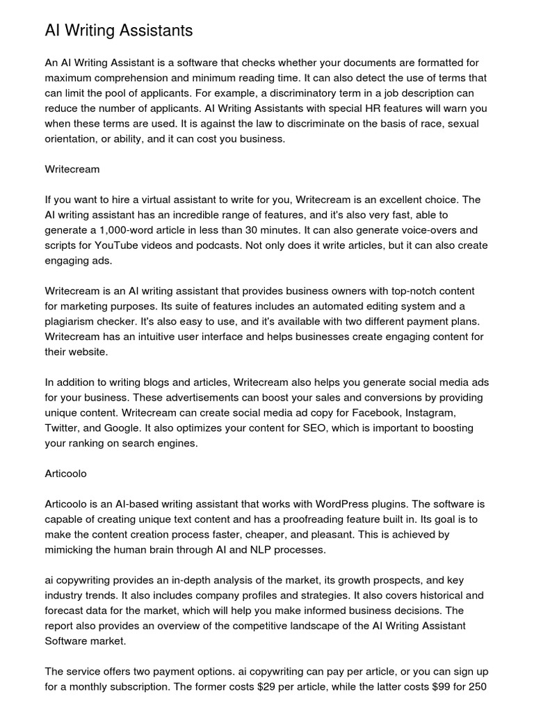 AI Writing Assistantsotepo | PDF | Artificial Intelligence ...