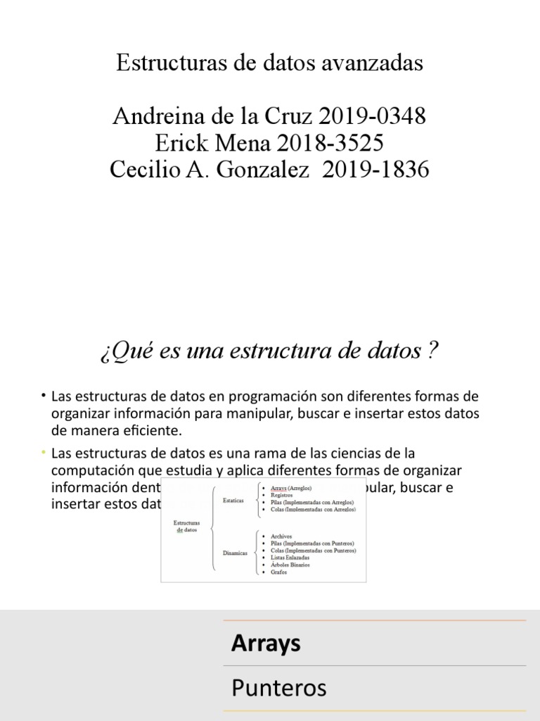 Estructuras de Datos Avanzadas en Programación | PDF | Puntero ...