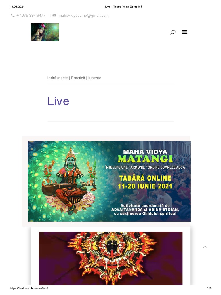Live - Tantra Yoga Ezoterică | PDF