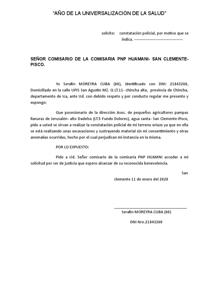 Documento EMER SOLICITUD | PDF