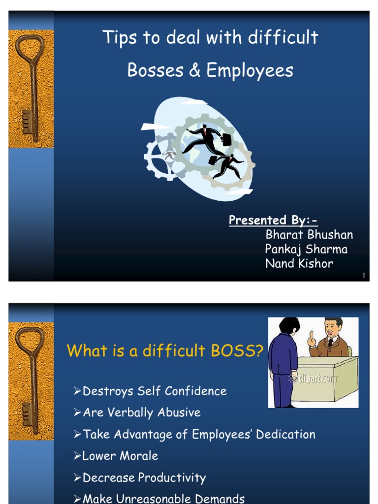 Tips To Deal With Difficult Bosses & Employees: Bharat Bhushan Pankaj ...