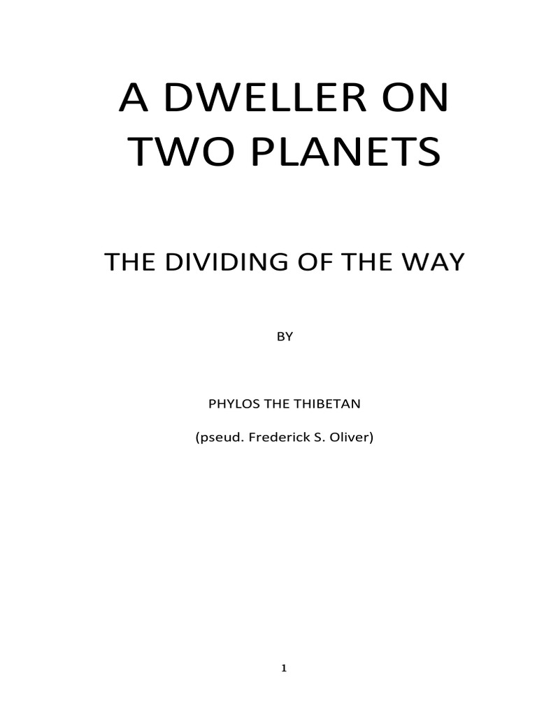 A Dweller On Two Planets | PDF