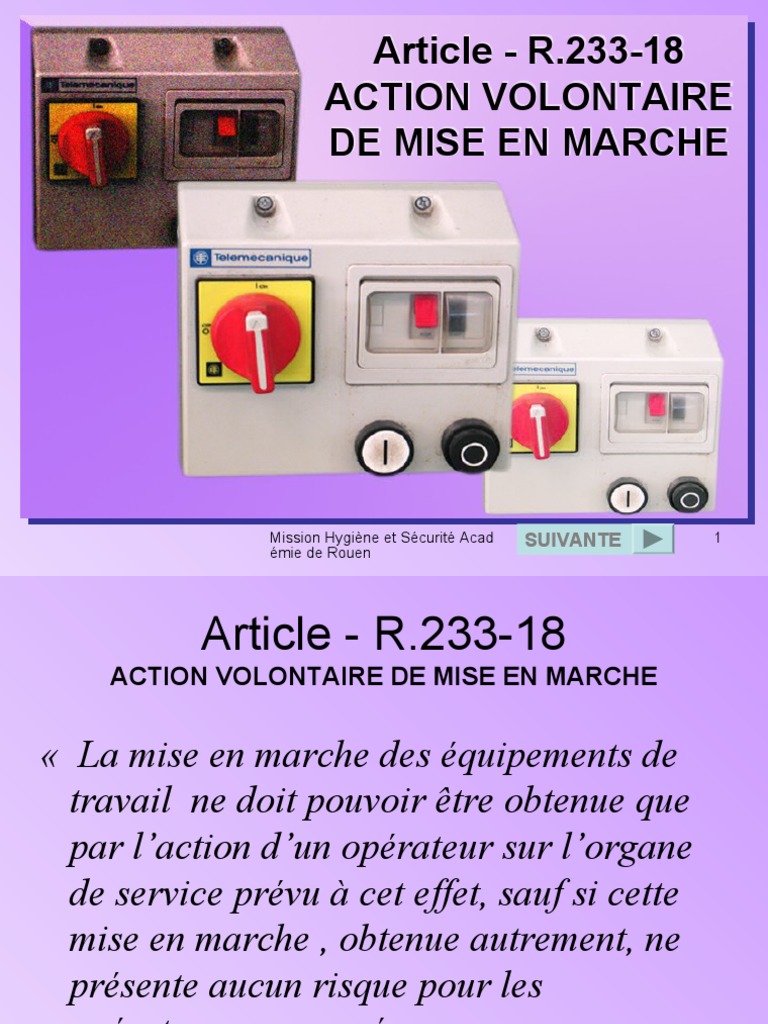 Action Volontaire de Mise en Marche | PDF | Interrupteur | Équipement