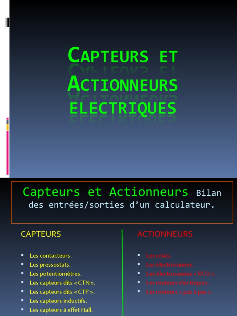 Capteurs Et Actionneurs | PDF | Électricité | Masse