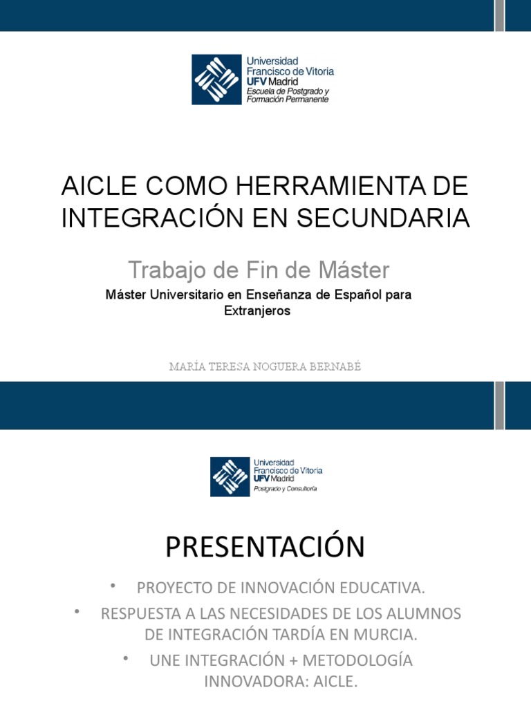 Presentación Defensa TFM - Español para Extranjeros | PDF