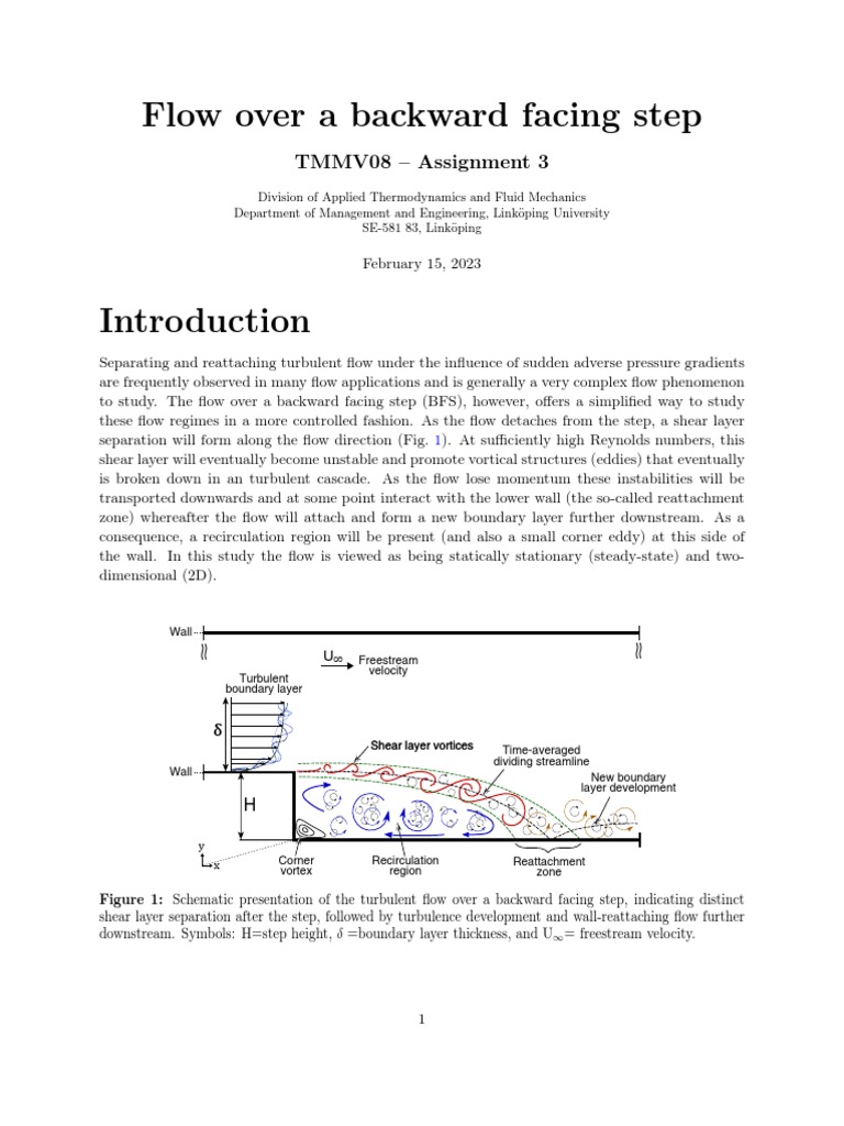 CFD Analysis of Backward Facing Step Flow | PDF