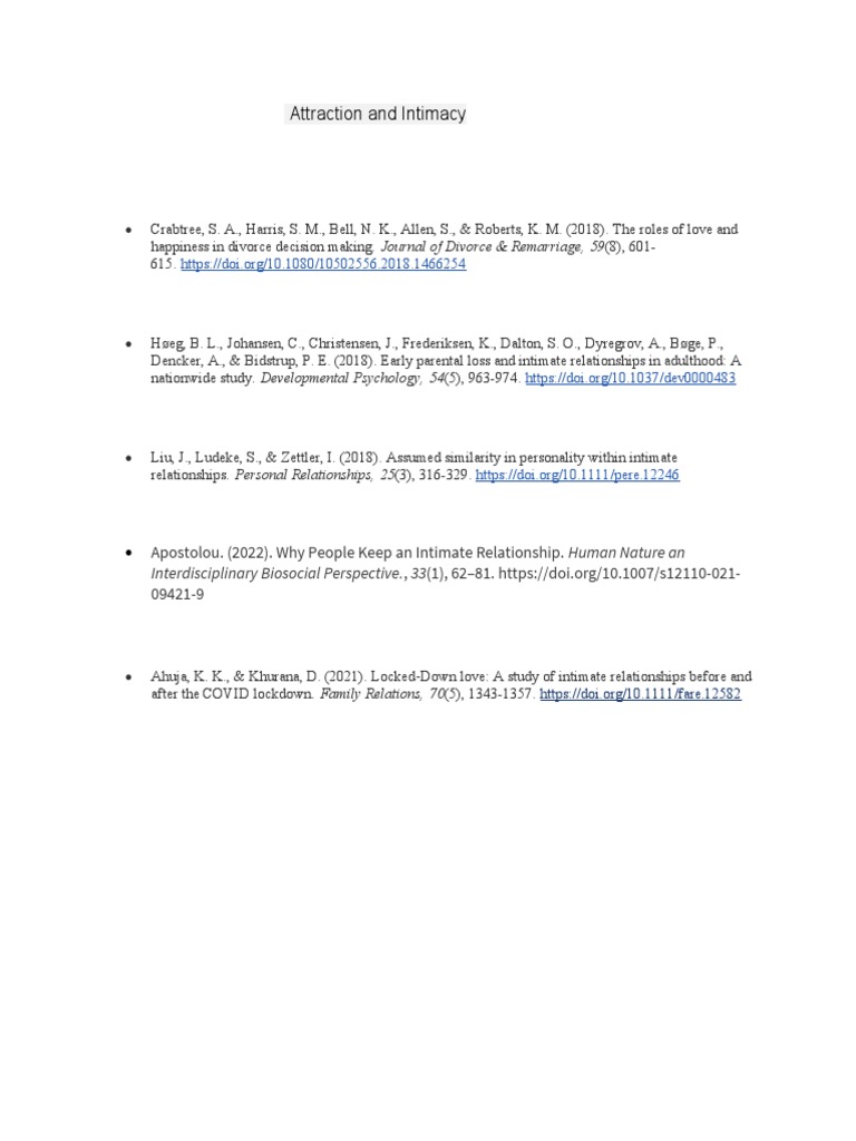 Understanding Intimate Relationships | PDF