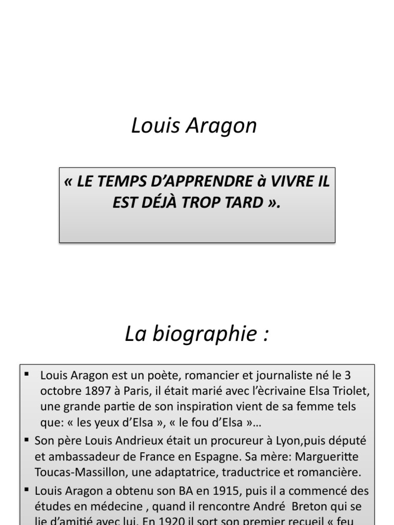 Louis Aragon PRSNT | PDF