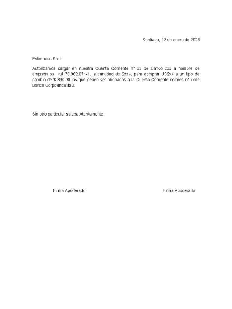 Carta Solicitud de Compra Usd Modelo | PDF