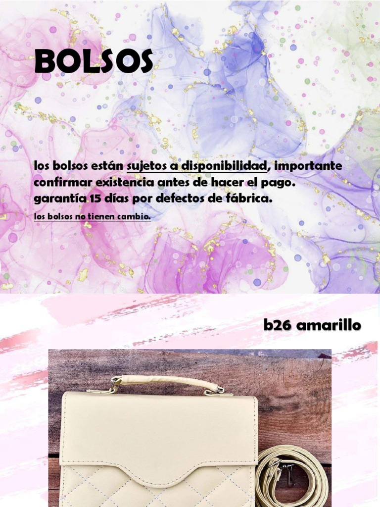 Catalogo de Bolsos | Descargar gratis PDF | Amarillo | Blanco