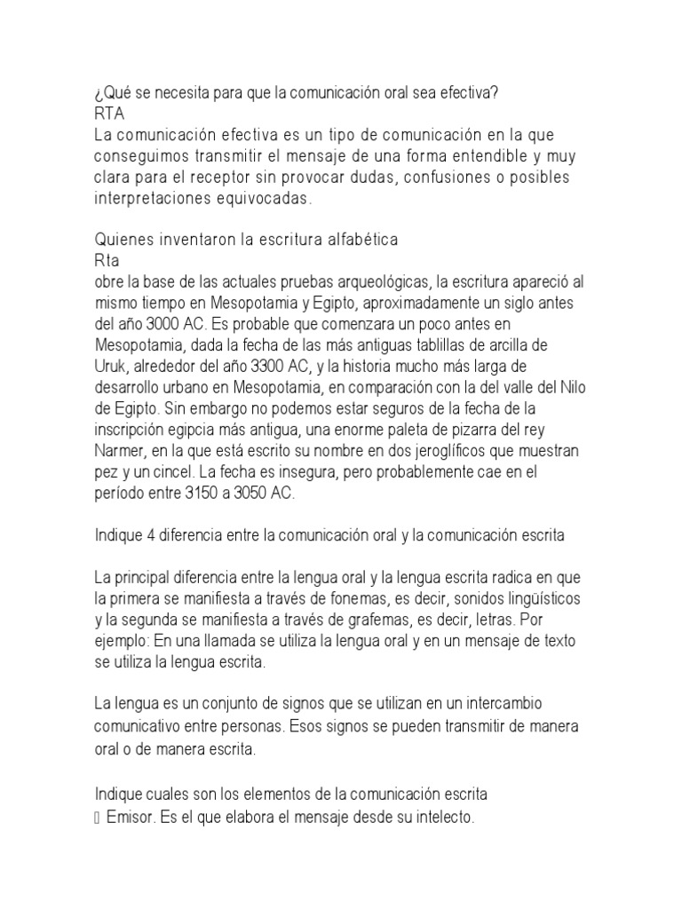 Taller Comunicacion Oral y Escrita Maria Fernanda Pulido Quintero | PDF ...