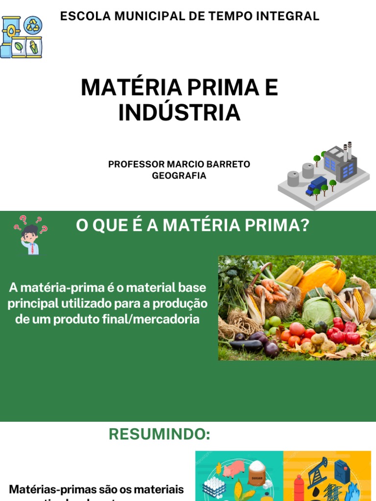 3º Ano - Matéria Prima e Indústria | PDF
