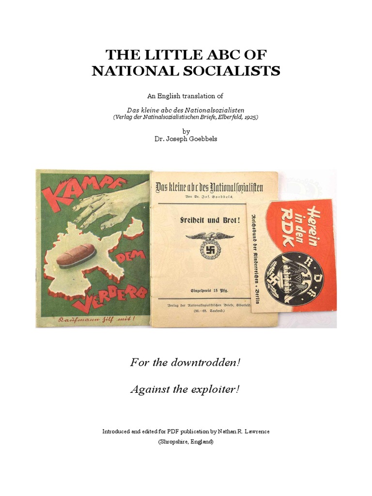 The Little Abc of National Socialists 1925 by DR Joseph Goebbels | PDF ...