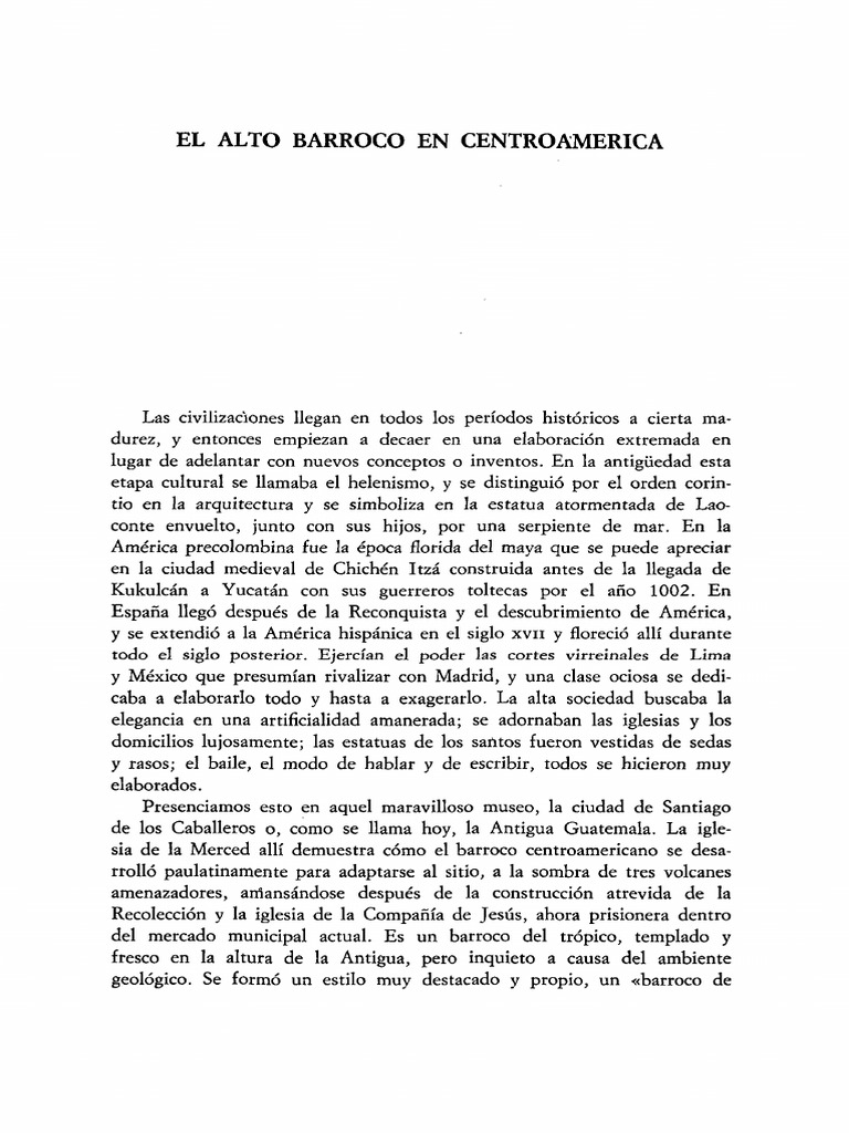 Alto Barroco en Centroamérica: Cultura y Arte | PDF | Guatemala | México