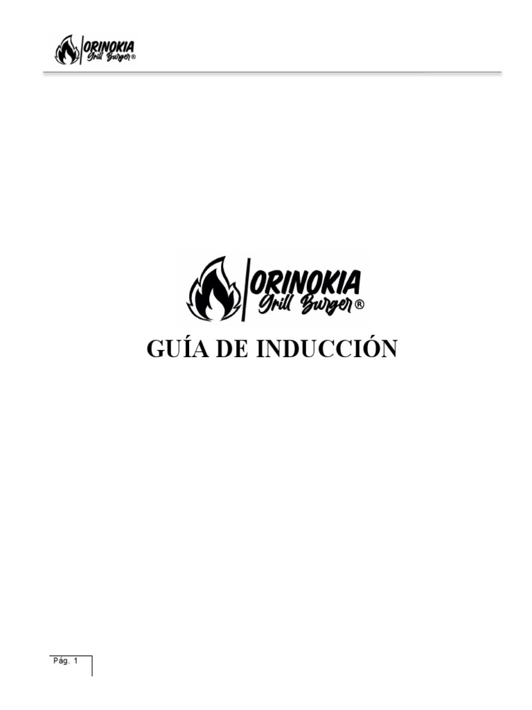 Manual de Inducción Orinokia Grill | PDF | Salud y bienestar