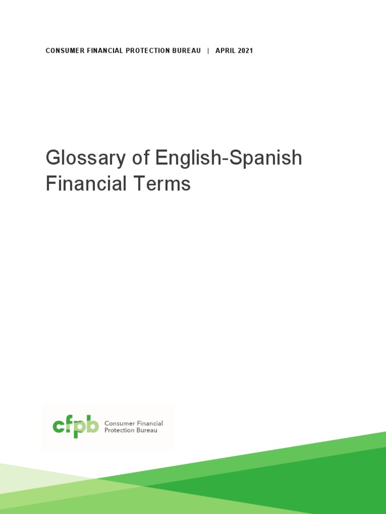 CFPB - Spanish Style Guide Glossary | PDF | Annual Percentage Rate ...