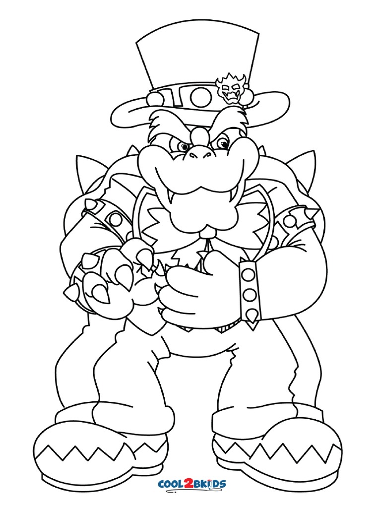 Super Mario Odyssey Bowser Coloring Pages | PDF