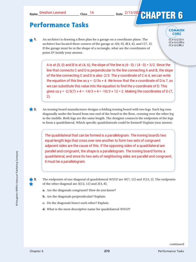 Kami Export Dreshon Leonard Mahalia Jackson Chapter 6 Performance Task | PDF | Perpendicular ...