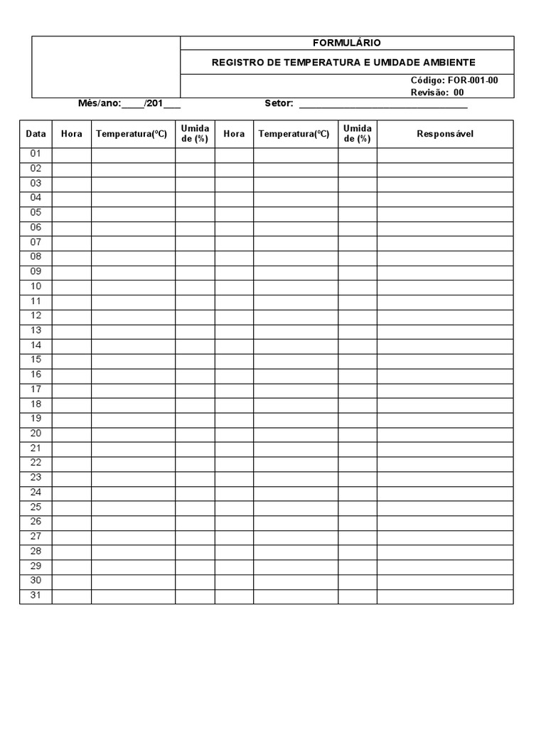 Registro de Temperatura e Umidade | PDF