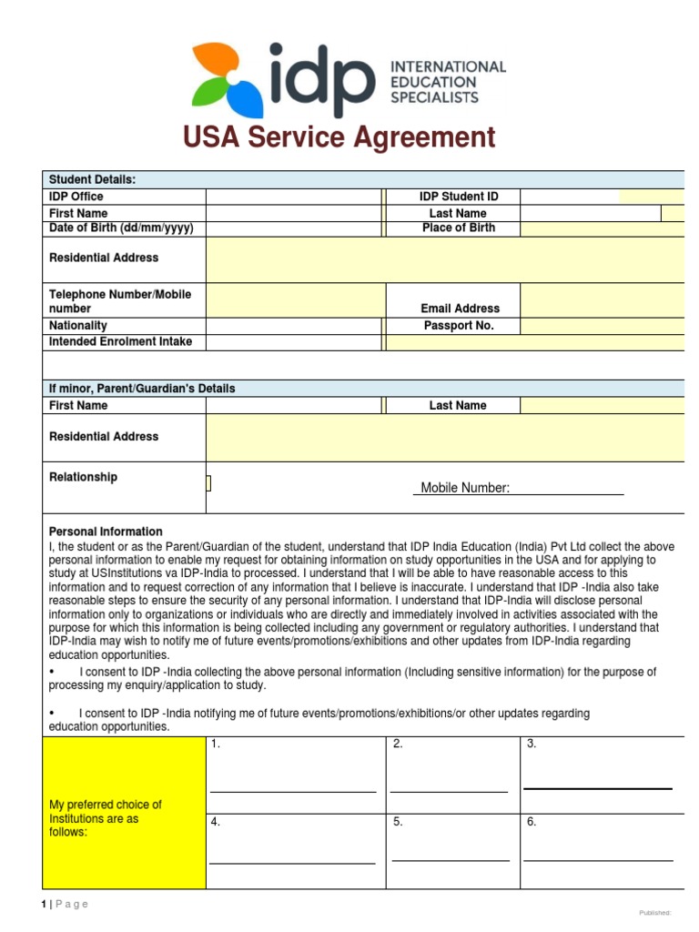 USA - Service Agreement Form - Revised - Waived-Pages-Deleted | PDF ...
