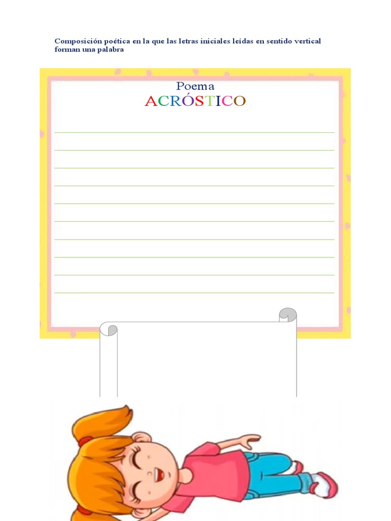 Poema Acróstico: Composición Creativa | PDF