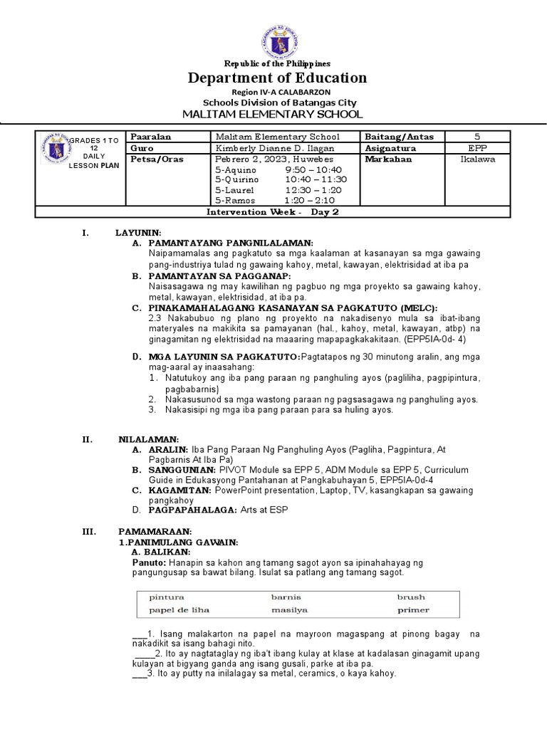 DLP Intervention q2 Day 2 | PDF