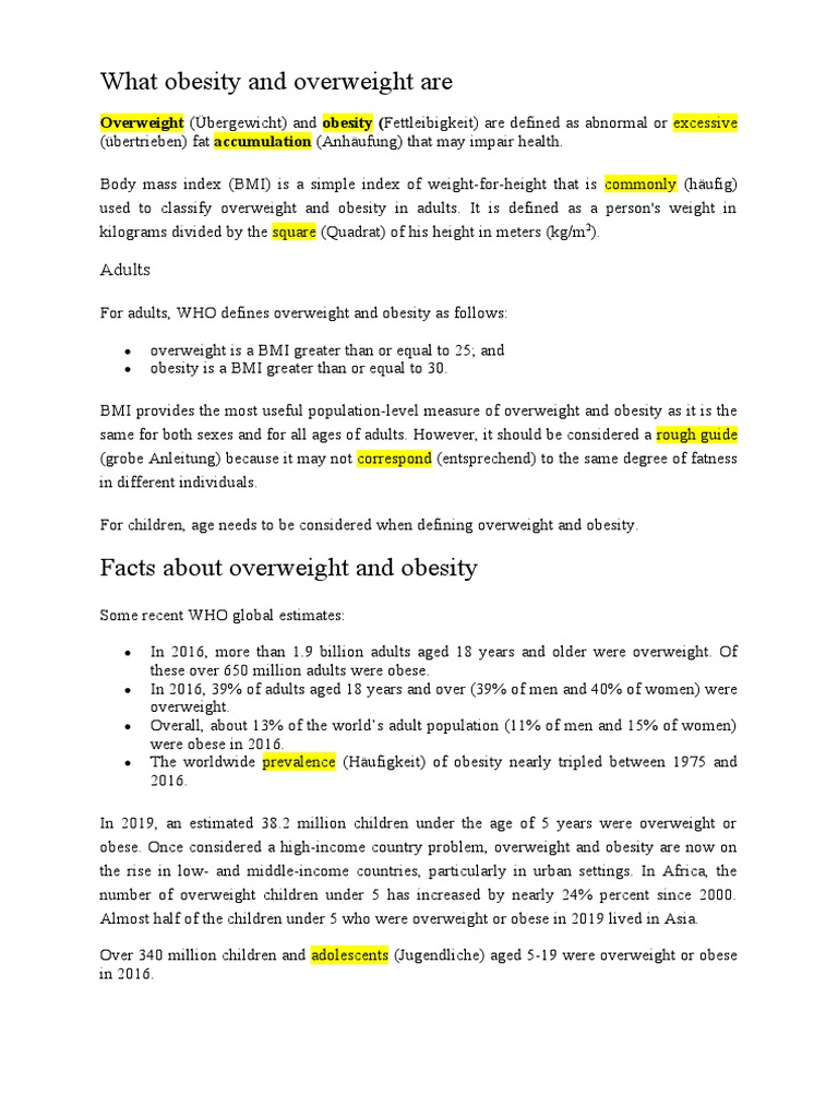 Obesity and Overweight | PDF | Obesity | Malnutrition