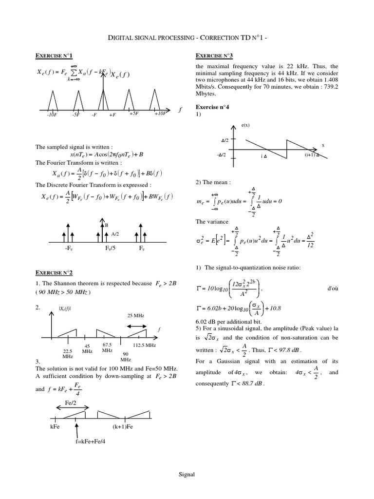 TD1 Sampling Correction | PDF | Amplitude | Decibel