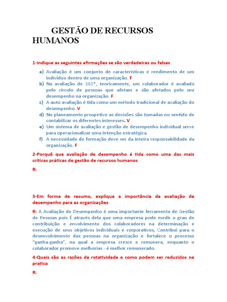 Gestão de Recursos Humanos | PDF | Gestão de recursos humanos ...