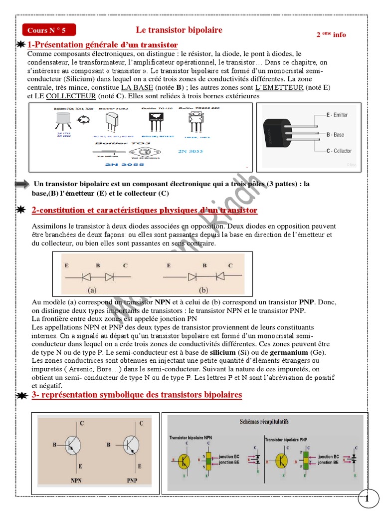 Fonctionnement du Transistor Bipolaire | PDF | Transistor bipolaire ...