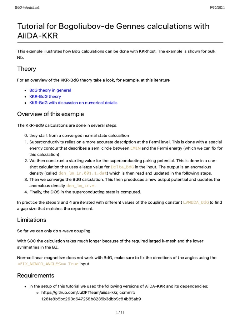 BDG Tutorial | PDF | Physical Sciences | Physics
