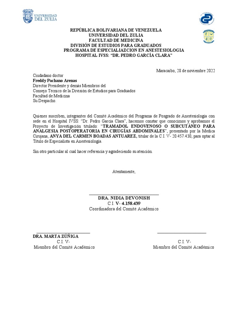 Cartas Proyecto de Investigación - Especialidad Anya | PDF | Doctorado ...