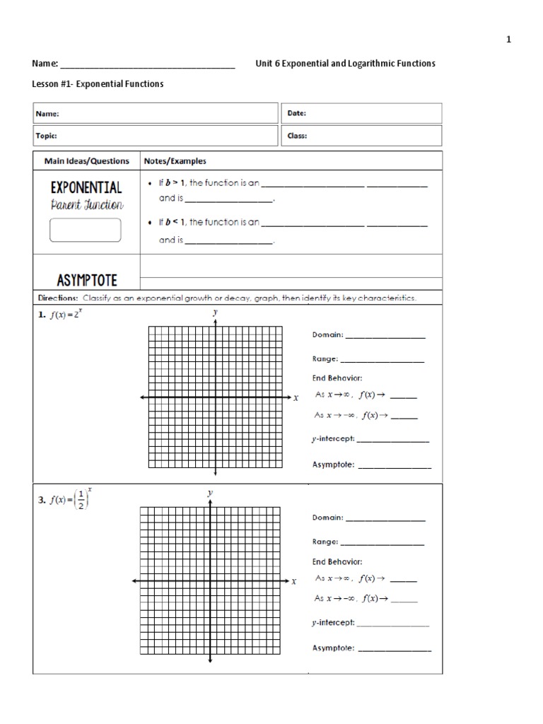Adv Alg 2 Unit 6 Notes Packet 2023 | PDF