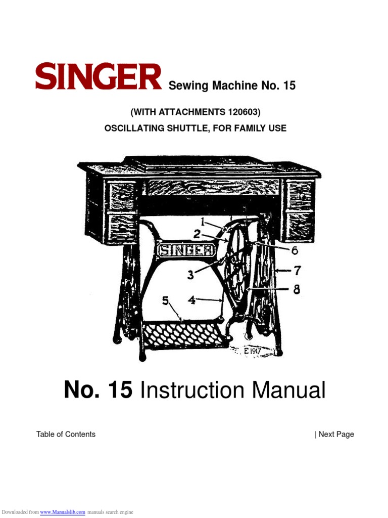 Singer 15-K | PDF | Sewing Machine | Textiles