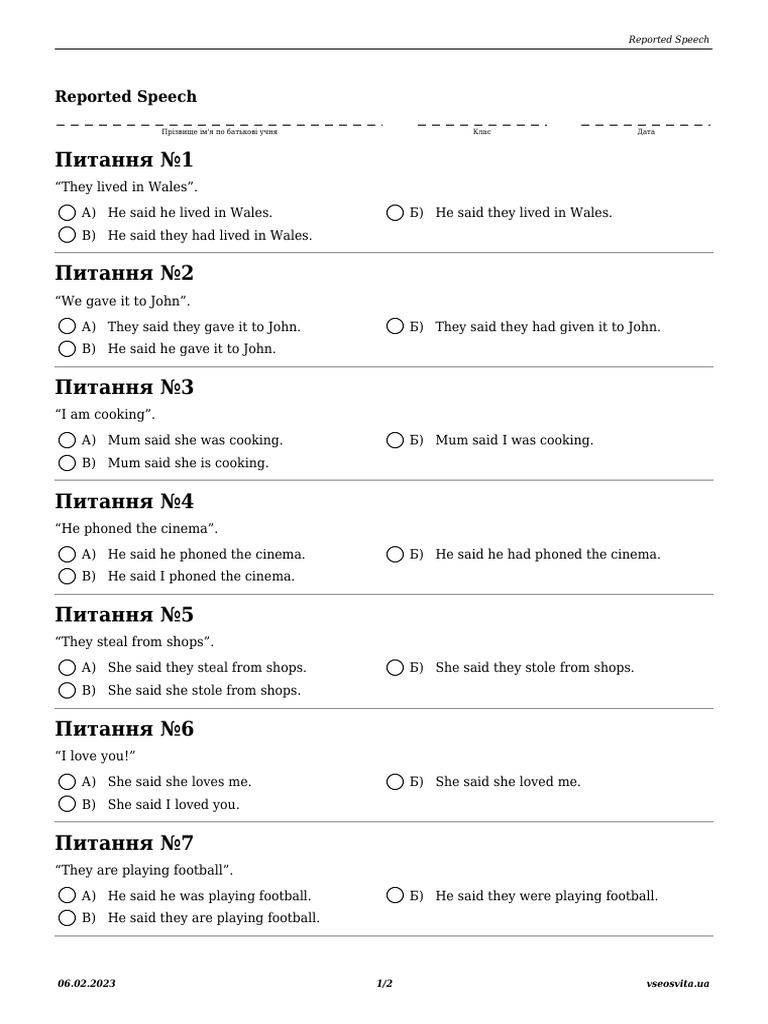 Reported Speech 20230206 151549 Pdf