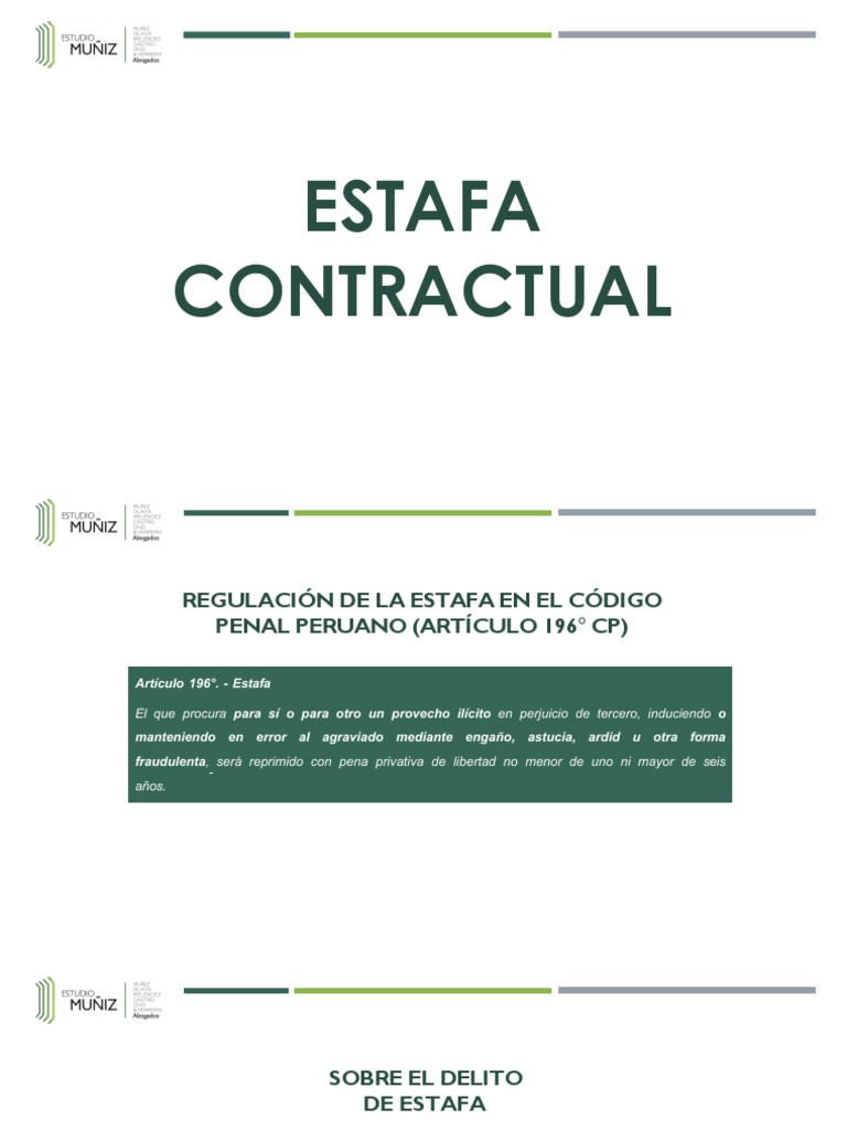 Estafa Contractual en el Código Penal Peruano | PDF | Trucos de ...