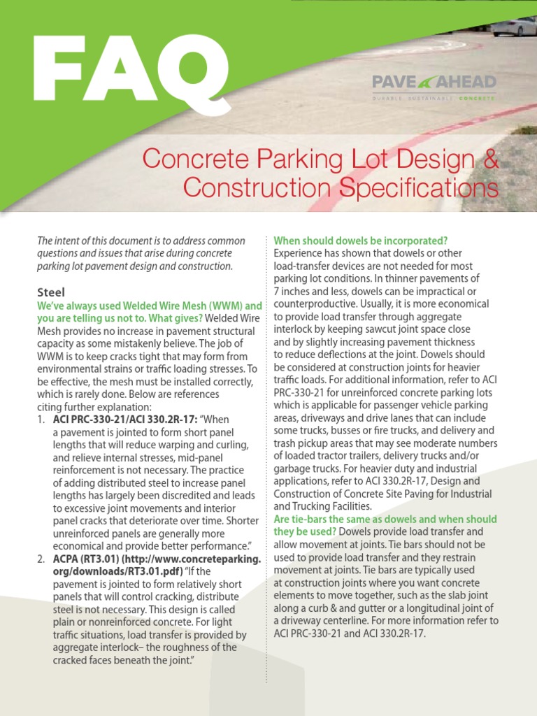 FAQ Parking Lot2021 | PDF | Road Surface | Concrete