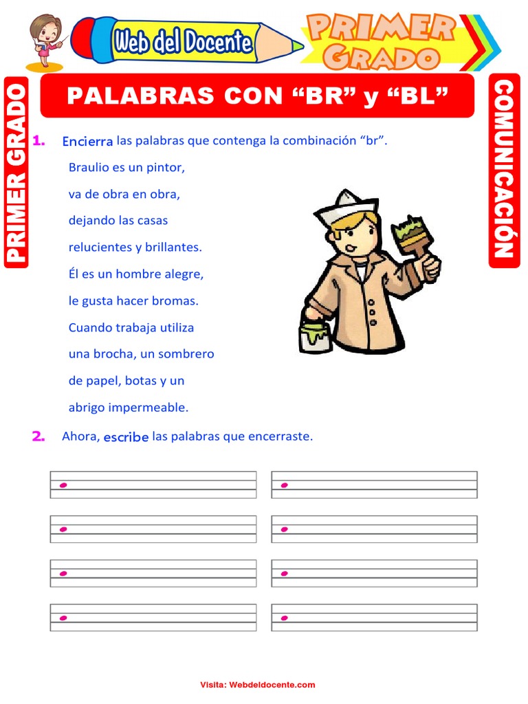 Actividades Con Palabras Br Y Bl Pdf