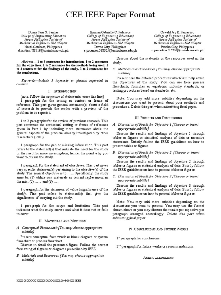 CEE IEEE Paper Format For CEE Updated August 2022 | PDF | Transmission ...