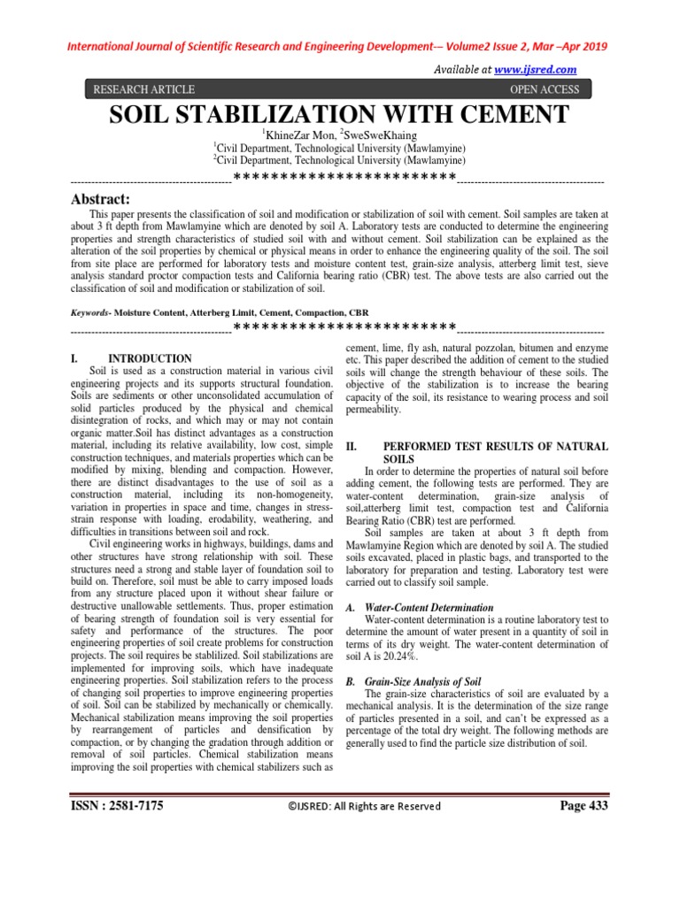 Soil Stabilization With Cement | PDF | Soil Science | Horticulture