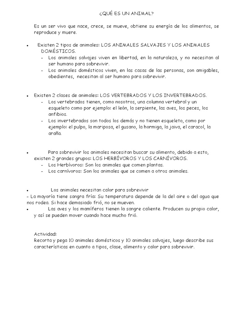 Que Es Un Animal | PDF