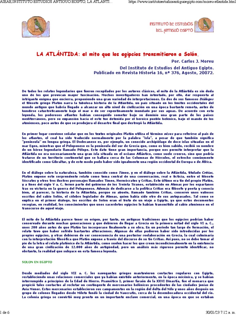 Solón y La Atlantida | PDF | Atlantis | Antigua Grecia