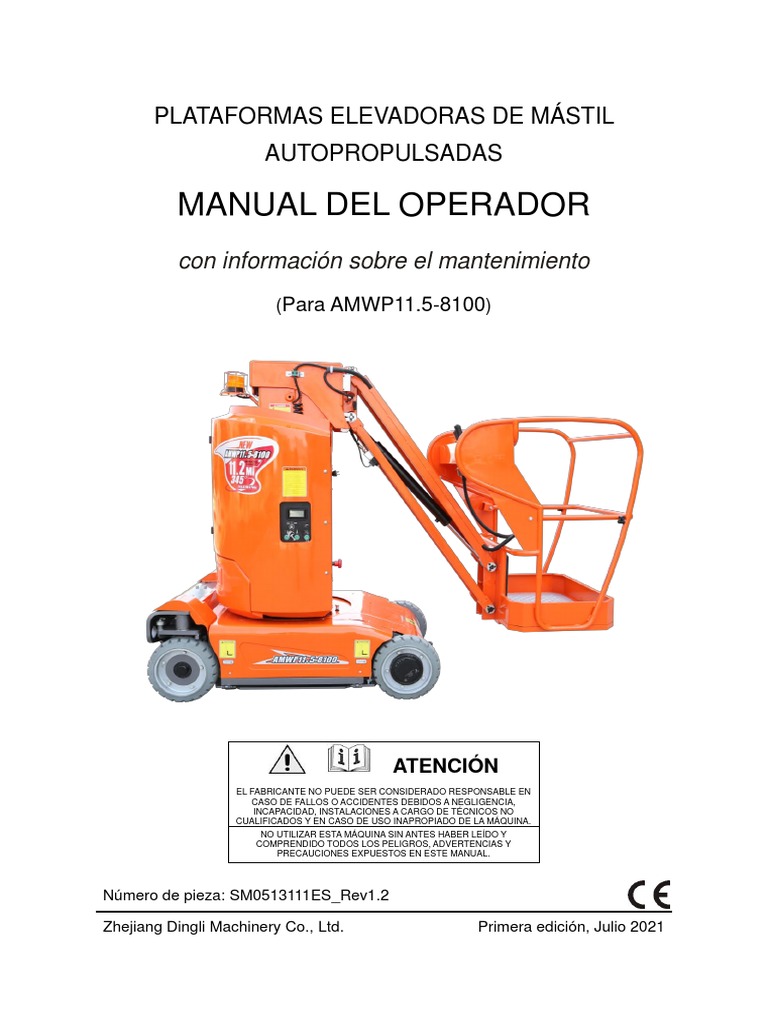 Manual Del Operador Plataforma Unipersonal | PDF | Tierra | Herida