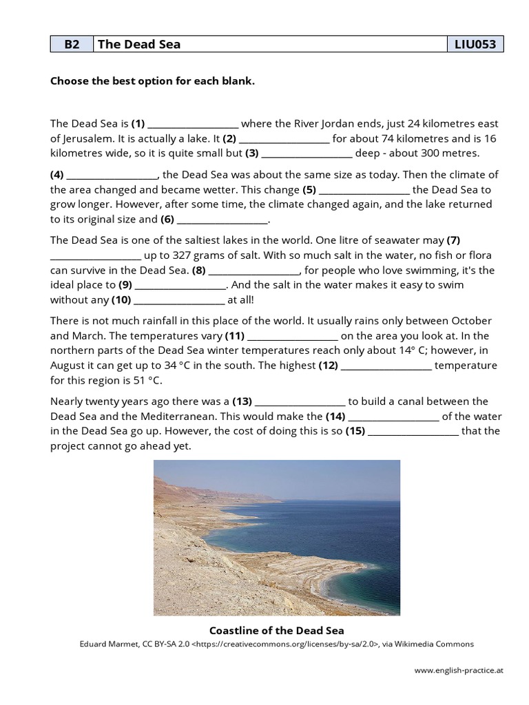UoE Part 1 The Dead Sea STUDENTS | PDF | Dead Sea | Water