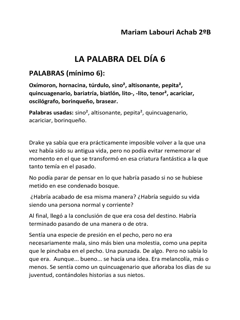 Palabra Del Día 6 | PDF