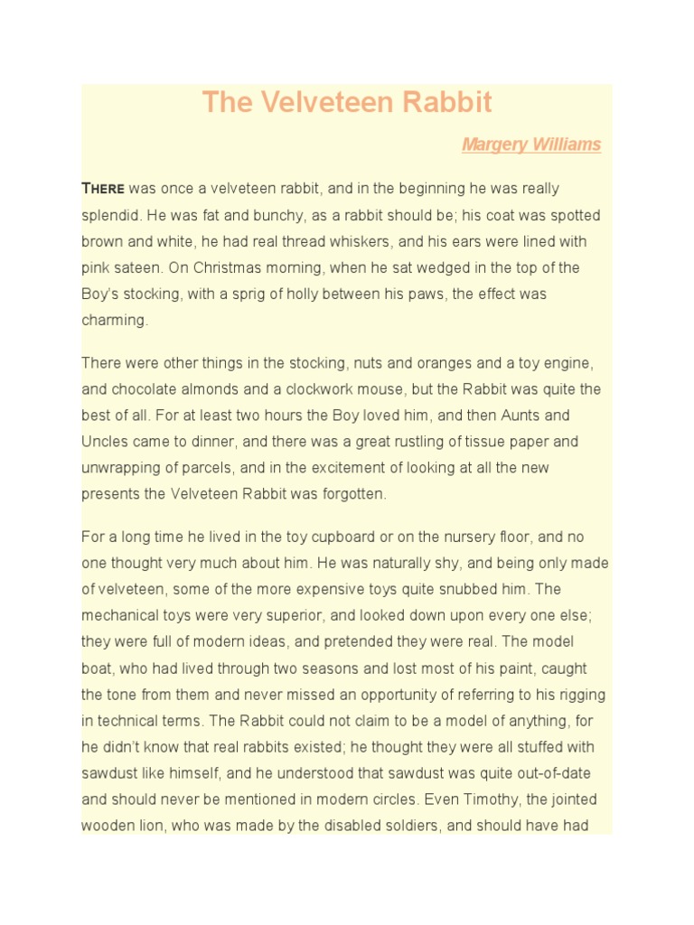 The Velveteen Rabbit | PDF | Rabbit