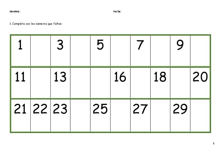 Números Hasta 30 | PDF