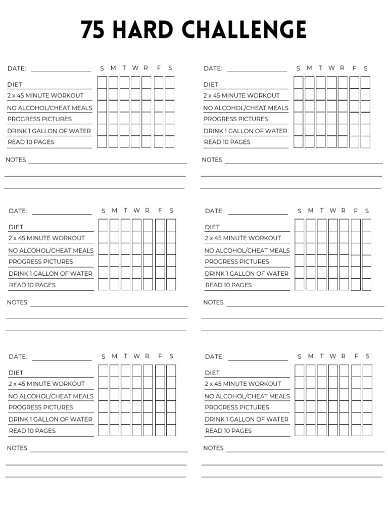 75 Hard Challenge Vertical PDF | PDF | Nutrition | Diet & Nutrition